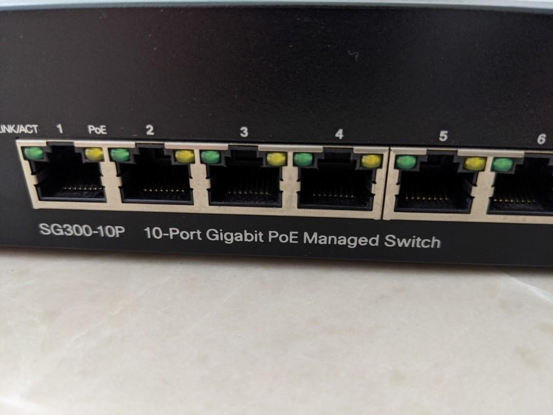 Cisco 10 port gigabit PoE managed switch SG300-10P, Computers & Tech ...