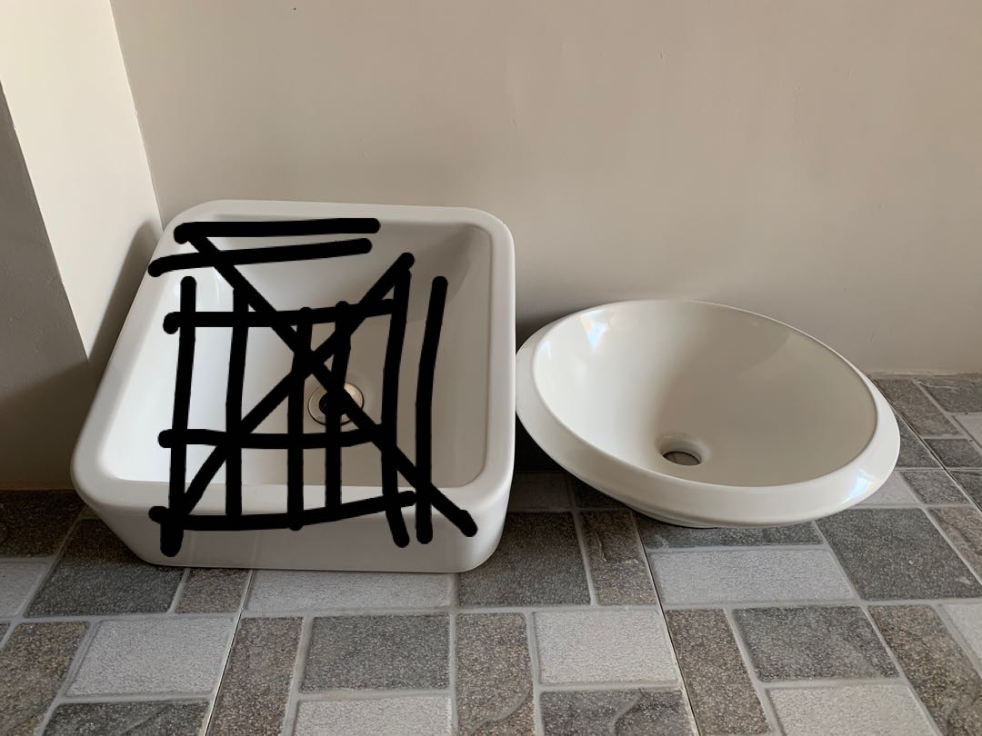 Cool brand round lavatory sink, Furniture & Home Living, Bathroom ...