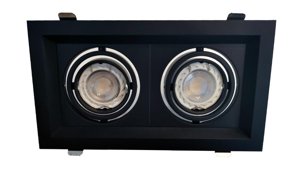 GU10 Dual Head Spotlight Adjustable Double Recessed Downlight ...