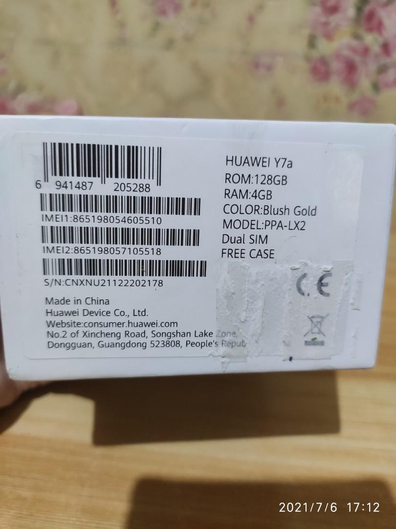 Huawei y7a Rom:128gb Color: Blush Golf Model: PPA-LX2 Dual SIM FREE ...