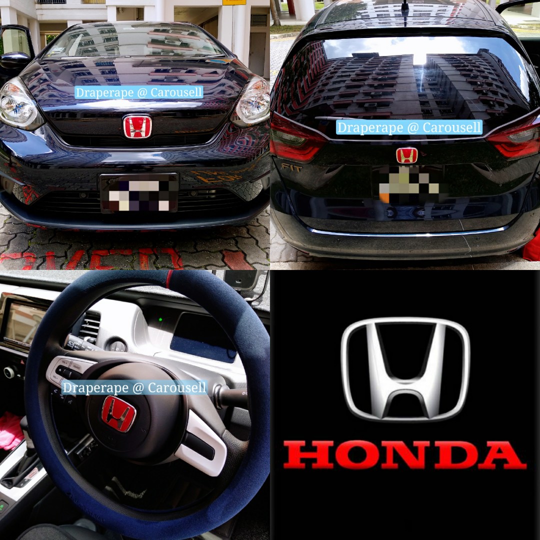 JDM Type R Red Honda Emblem for ALL Honda Models, Car Accessories ...