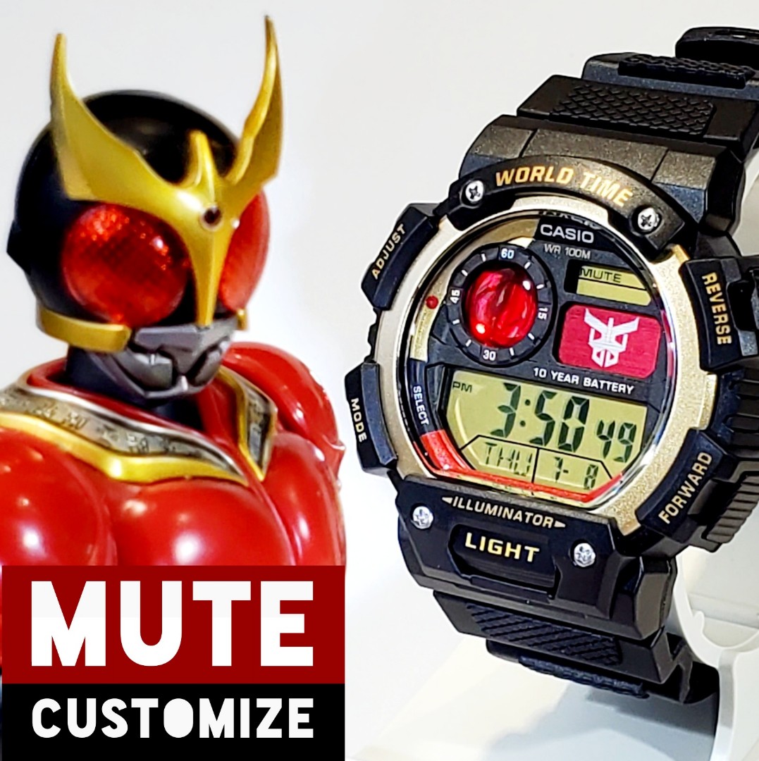 KUR CASIO 幪面超人 古迦 Kuuga AE-1400 MOD MASKED RIDER custom made watch 全新 ...
