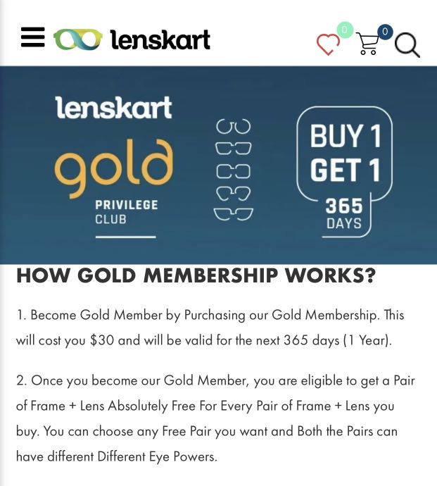 Lenskart Gold Membership, Everything Else on Carousell