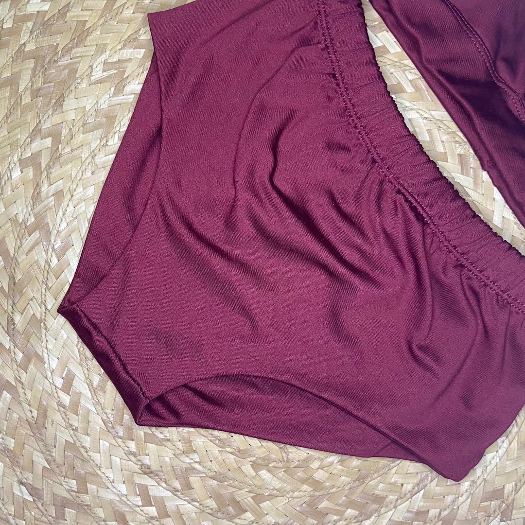 Maroon Two Piece Swimsuit Womens Fashion Swimwear Bikinis