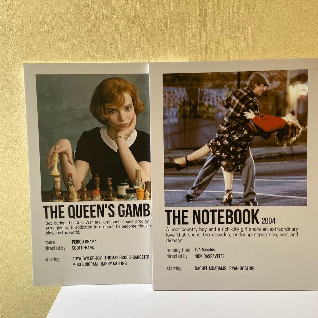 Movie Poster Board (The Notebook, Queen’s Gambit), Hobbies & Toys ...