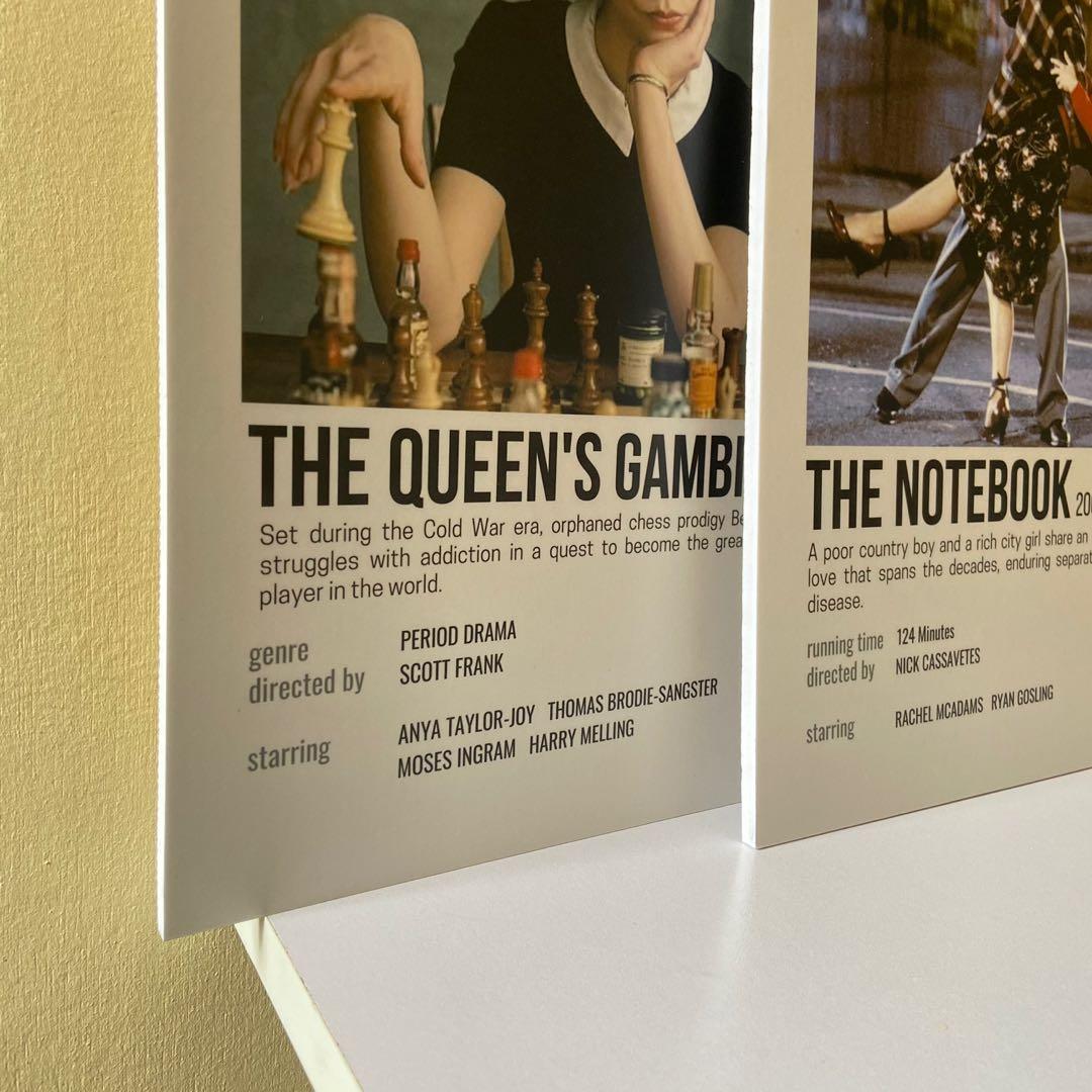 Movie Poster Board (The Notebook, Queen’s Gambit), Hobbies & Toys ...