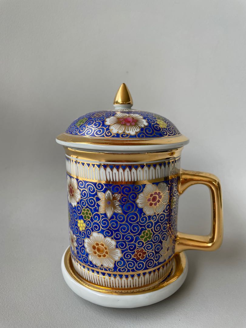 Thai Benjarong porcelain mug, Furniture & Home Living, Kitchenware ...