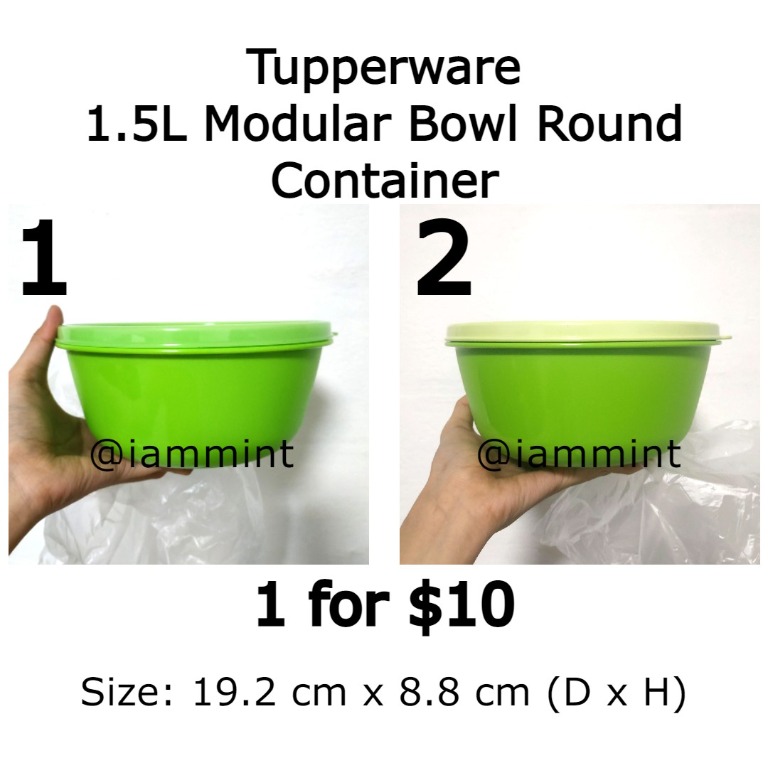 Tupperware 1.5L Modular Bowl Round Container, Furniture & Home Living ...