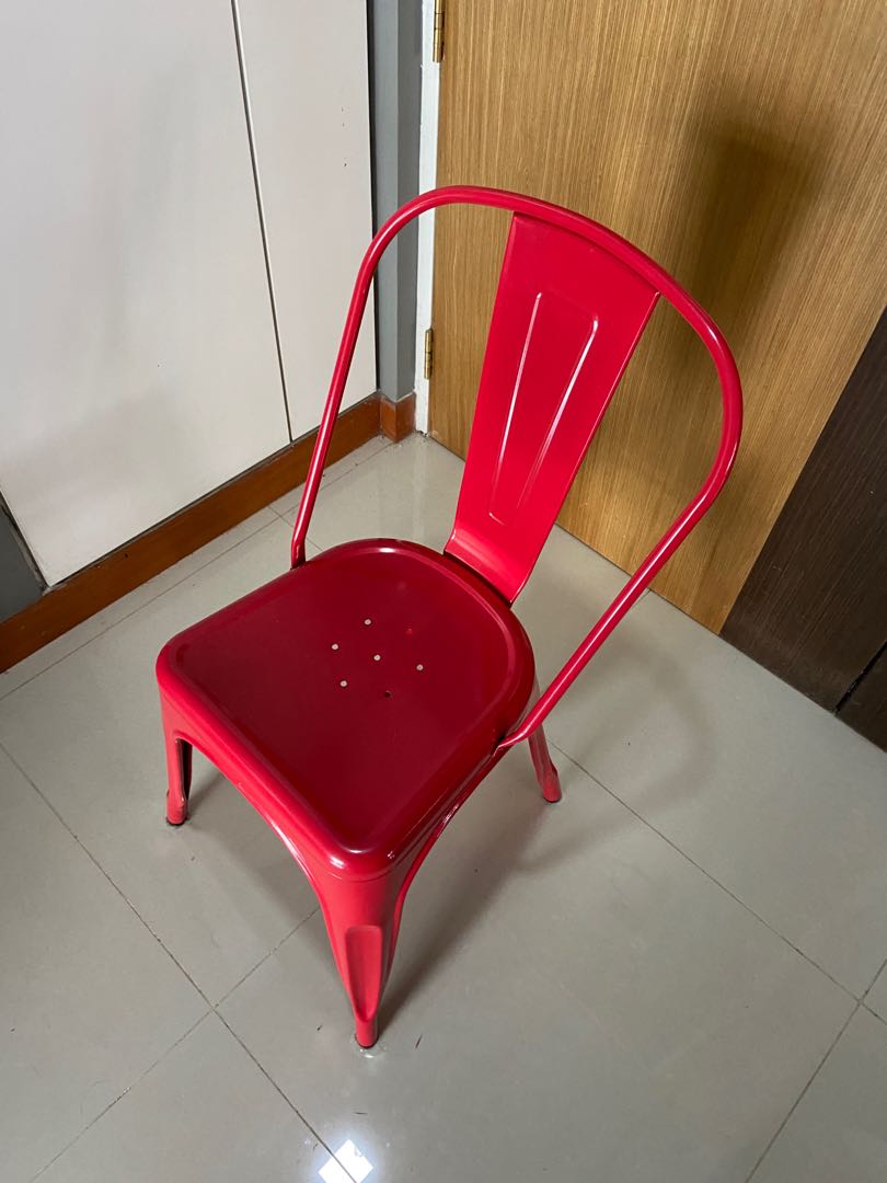 Used Replica Tolix Dining Chair (Red) - Industrial Theme, Furniture ...
