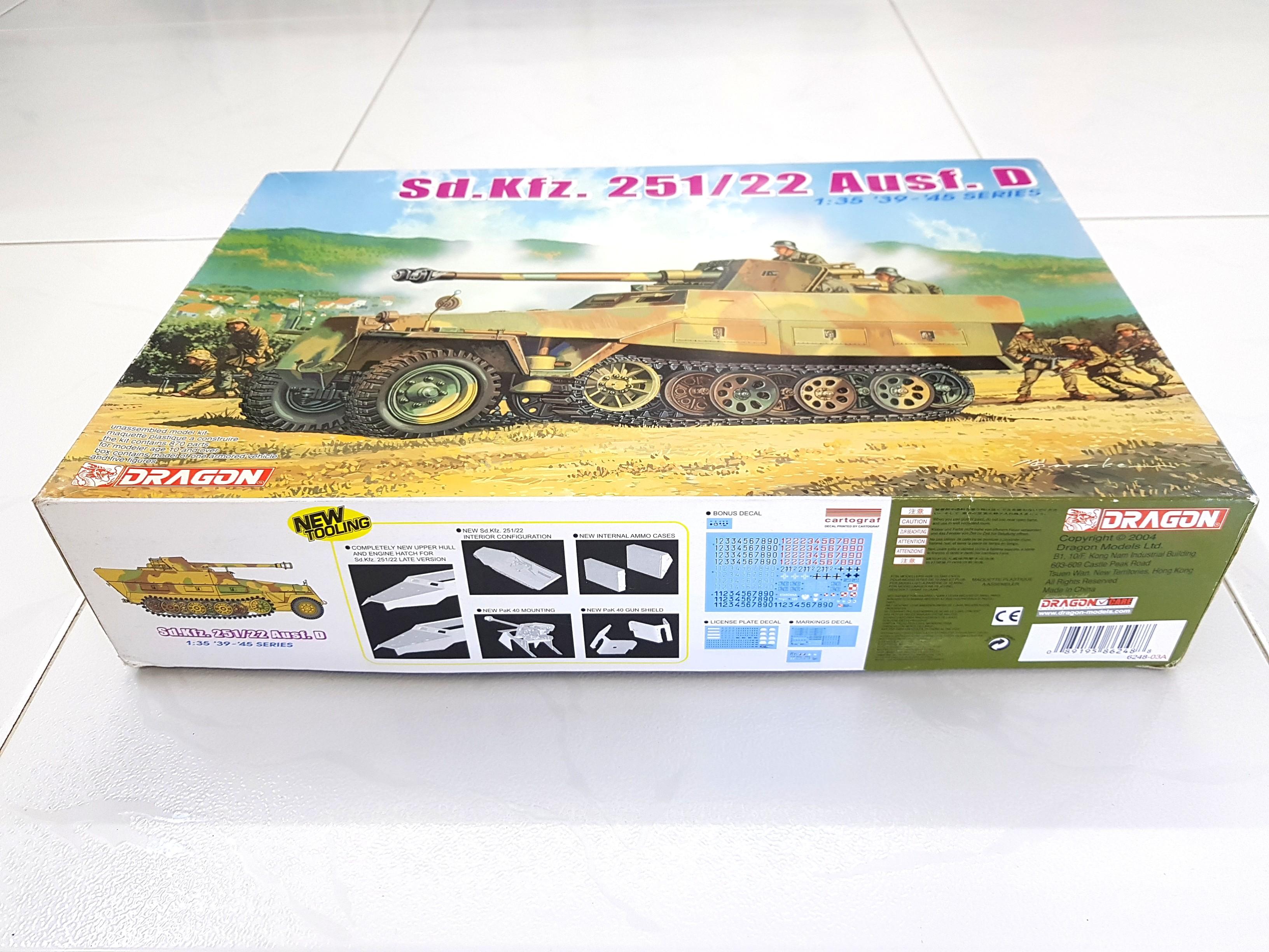 1/35 Dragon #6248 German Halftrack Sd Kfz 251/22 Ausf D c/w Bonus 4 ...