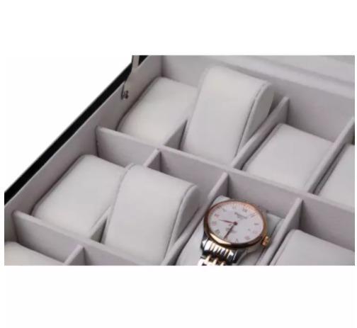 24-Slot Leather Watch Case with Combination Lock Watch Suitcase, Men's ...