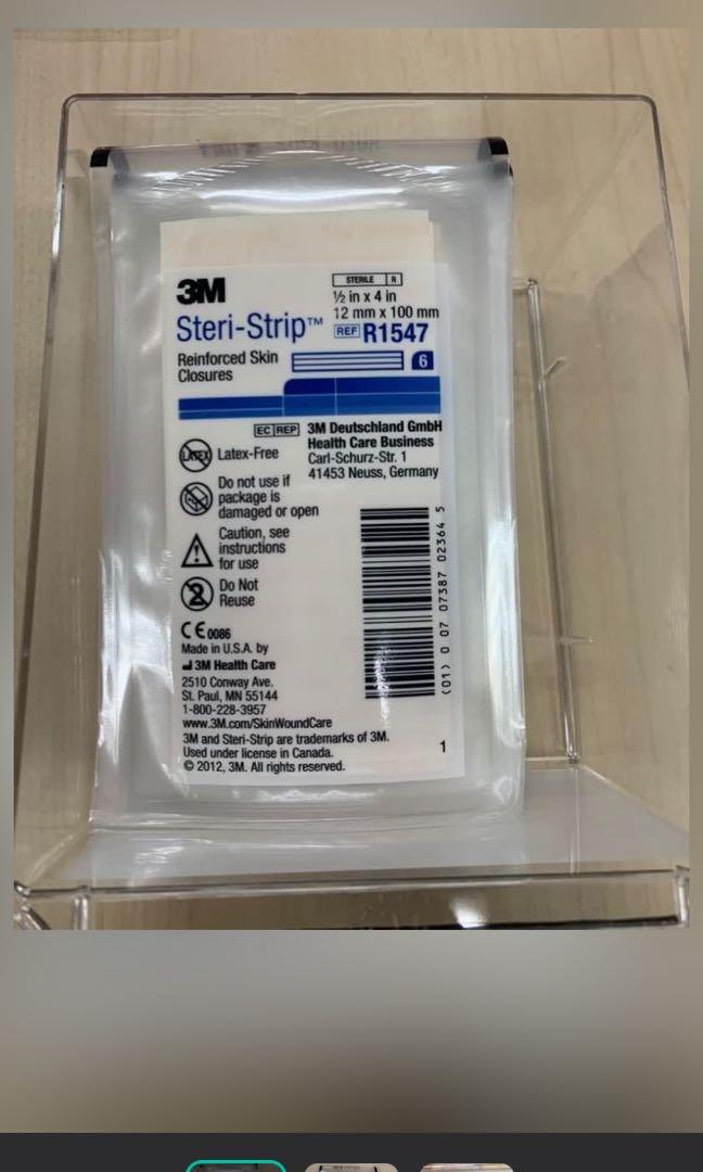 3M Steri-Strip Reinforced Skin Closures R1547 - 1/2" x 4" - 1 Pack of 6 ...