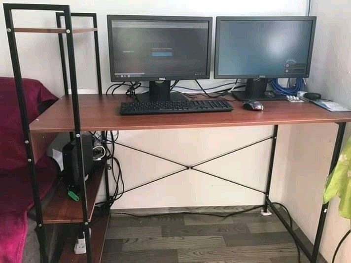 BIG Desk Table 120cm Dual Monitor, Furniture & Home Living, Furniture ...