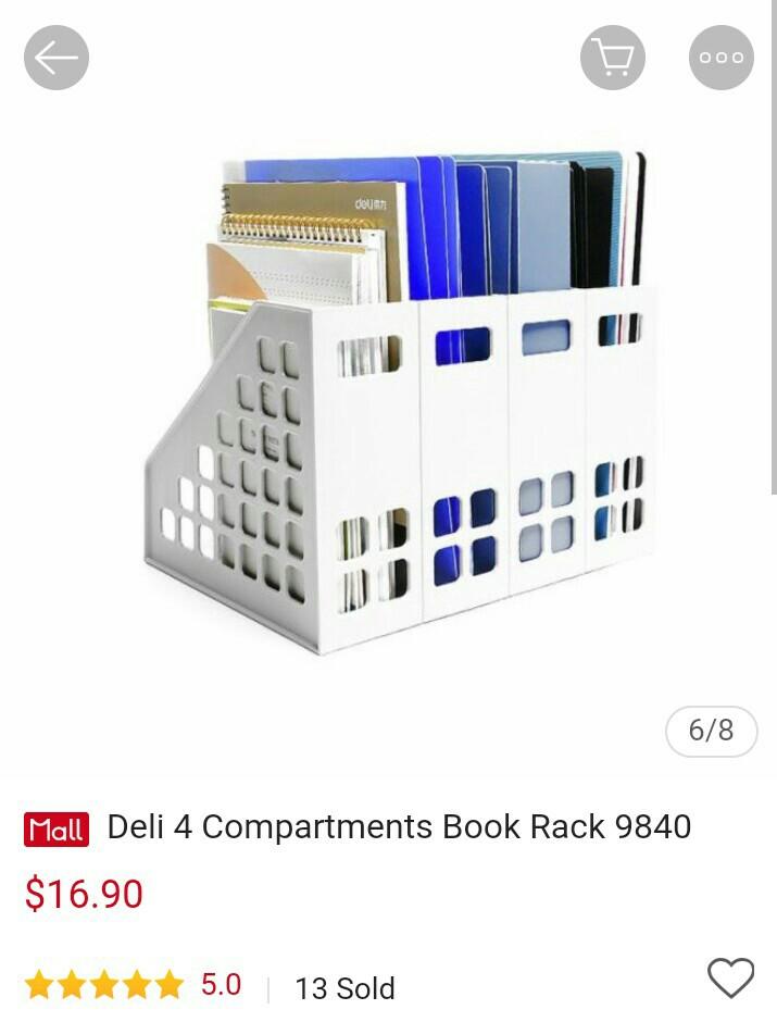 Book rack / organiser / divider DELI, Furniture & Home Living, Home ...