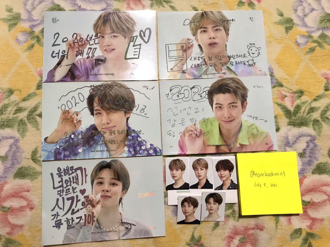 BTS 2020 Season’s Greetings Message Card & ID Photo, Hobbies & Toys ...