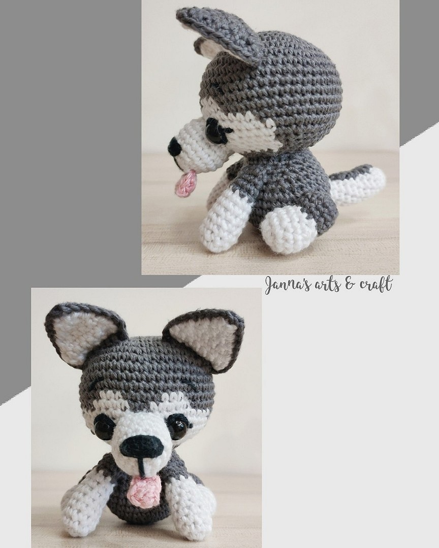 Crochet Ash The Husky Amigurumi, Hobbies & Toys, Stationery & Craft ...