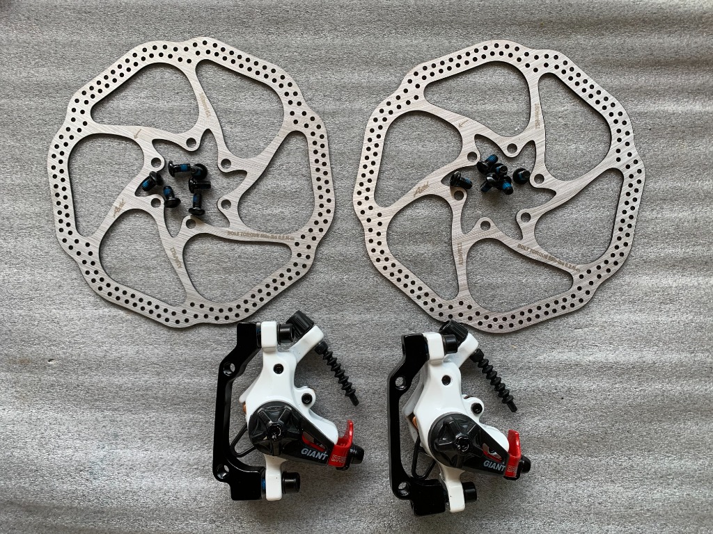GIANT DA65 CABLE DISC BRAKE CALIPERS WITH 160MM ROTORS DUAL SIDE ...