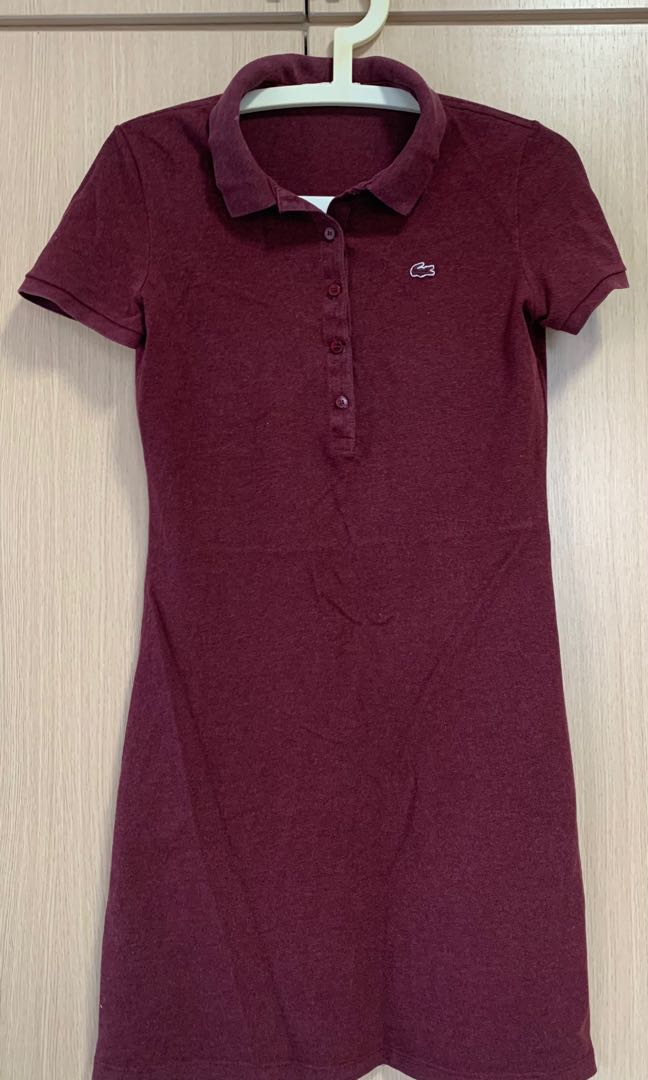 Lacoste Maroon Polo Dress, Women's Fashion, Dresses & Sets, Dresses on ...