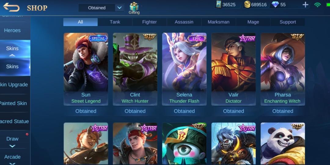 Mobile legend pro player account with hide function, Video Gaming ...