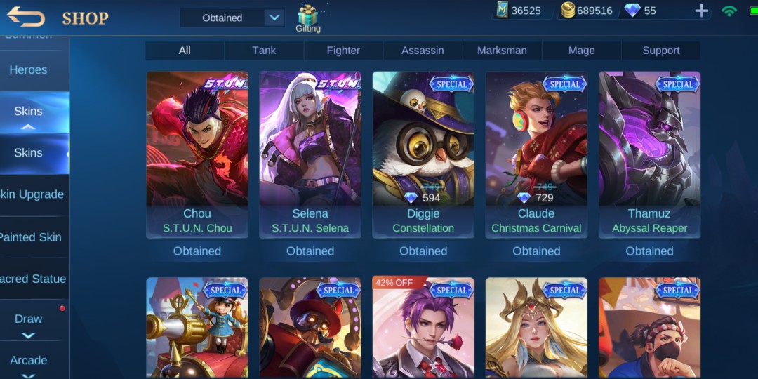 Mobile legend pro player account with hide function, Video Gaming ...
