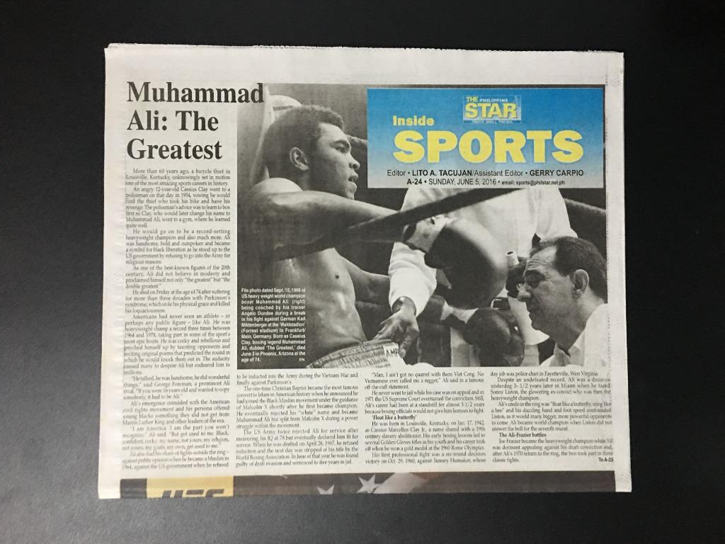 Muhammad Ali Newspaper Headlines, Hobbies & Toys, Memorabilia ...