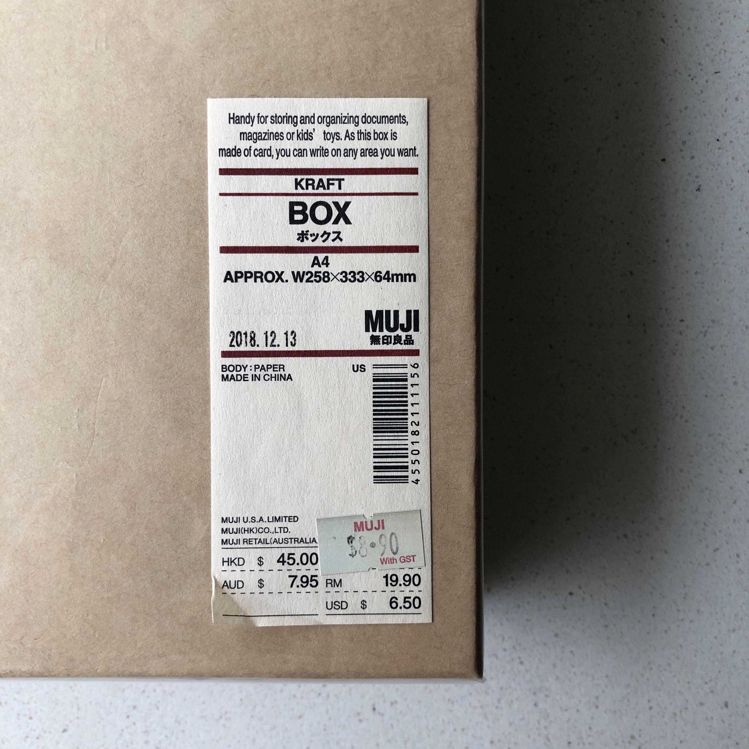MUJI A4 Kraft Box, Hobbies & Toys, Stationery & Craft, Other Stationery ...
