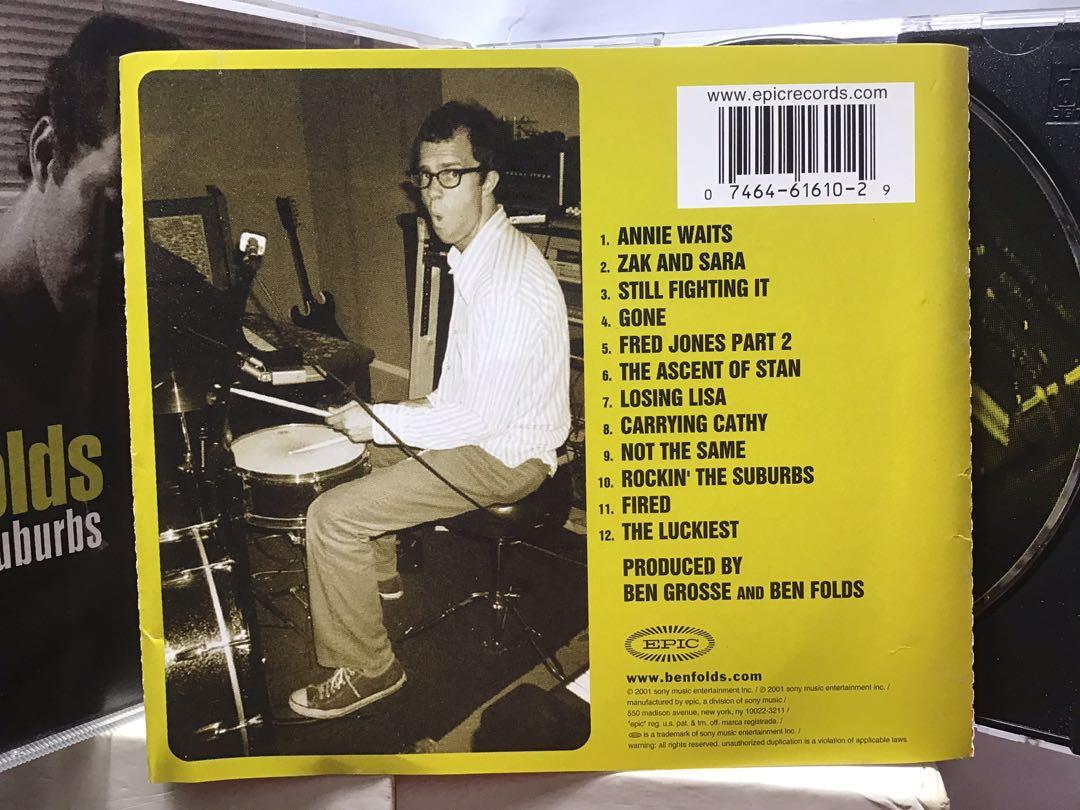 ORIGINAL US PRESS Ben Folds - Rockin’ the Suburbs OOP 2001 USA CD Anubis Pop Rock, Hobbies ...
