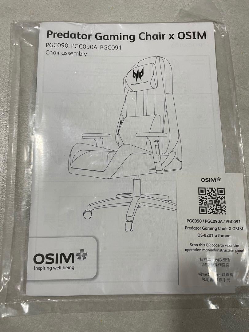 Osim Predator Gaming Chair - Black, Furniture & Home Living, Furniture ...
