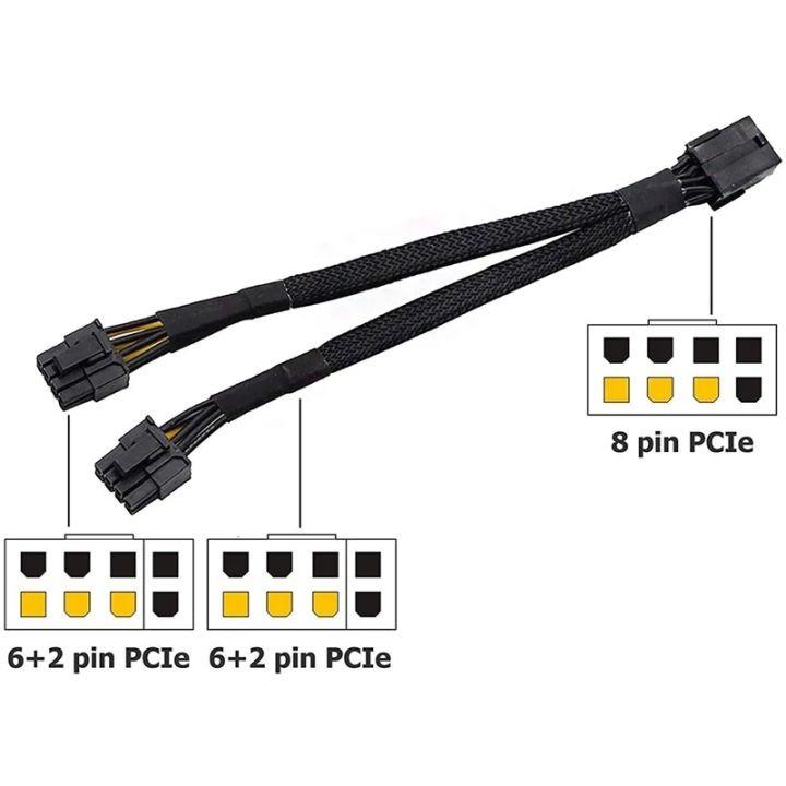 Braided PCIE 8 Pin splitter to 2x 8 Pin ( 6pin + 2 pin ) 8pin to 2x8 ...