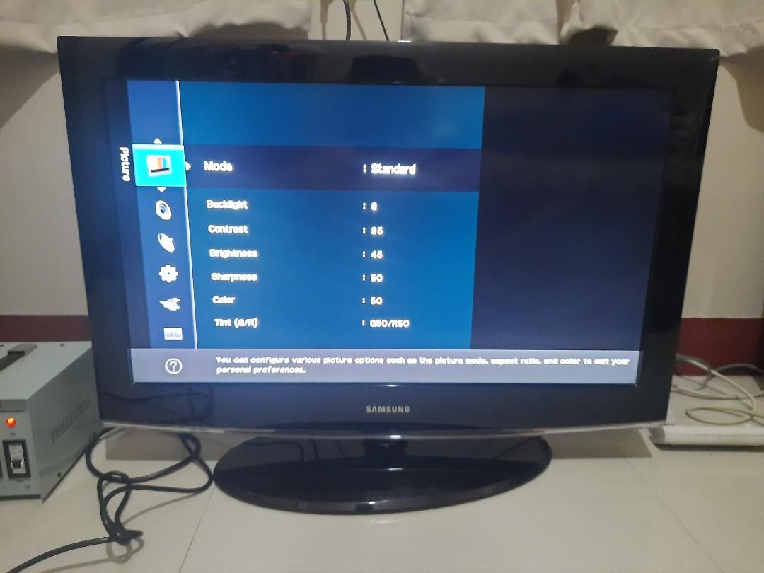 Samsung 32 inch HD LED TV HDMI and MEIJI step down transformer, TV ...