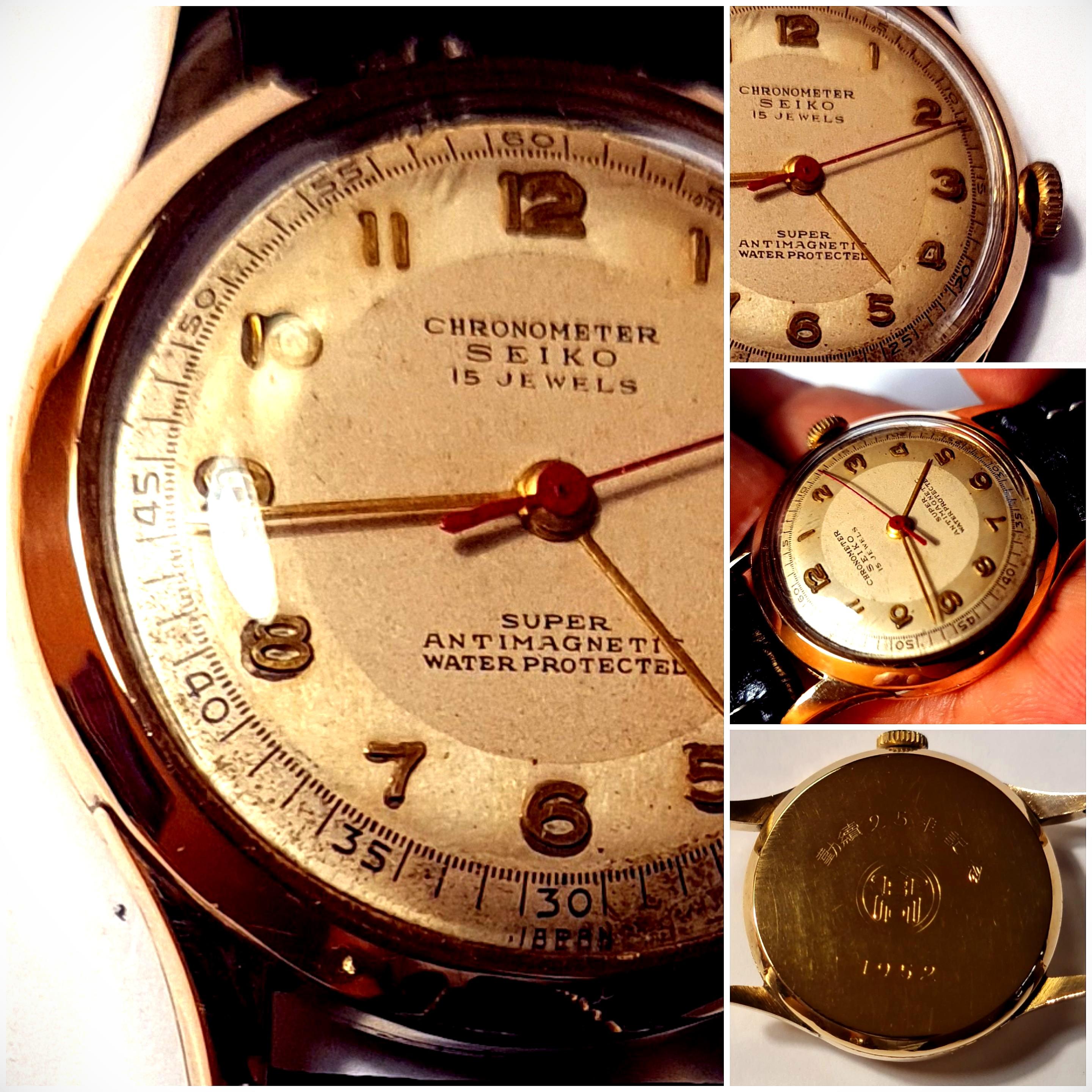 Seiko Chronometer 1952 14K SOLID Gold Super Rare Vintage Chronometer ...