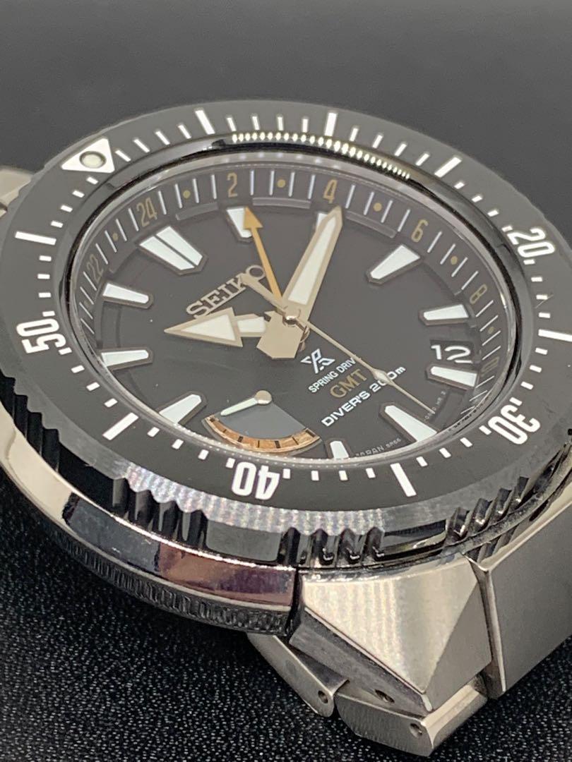 Seiko Spring Drive GMT SBDB017 45mm Watch, Luxury, Watches on Carousell