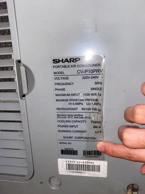Sharp Portable Aircon, TV & Home Appliances, Air Conditioners & Heating ...