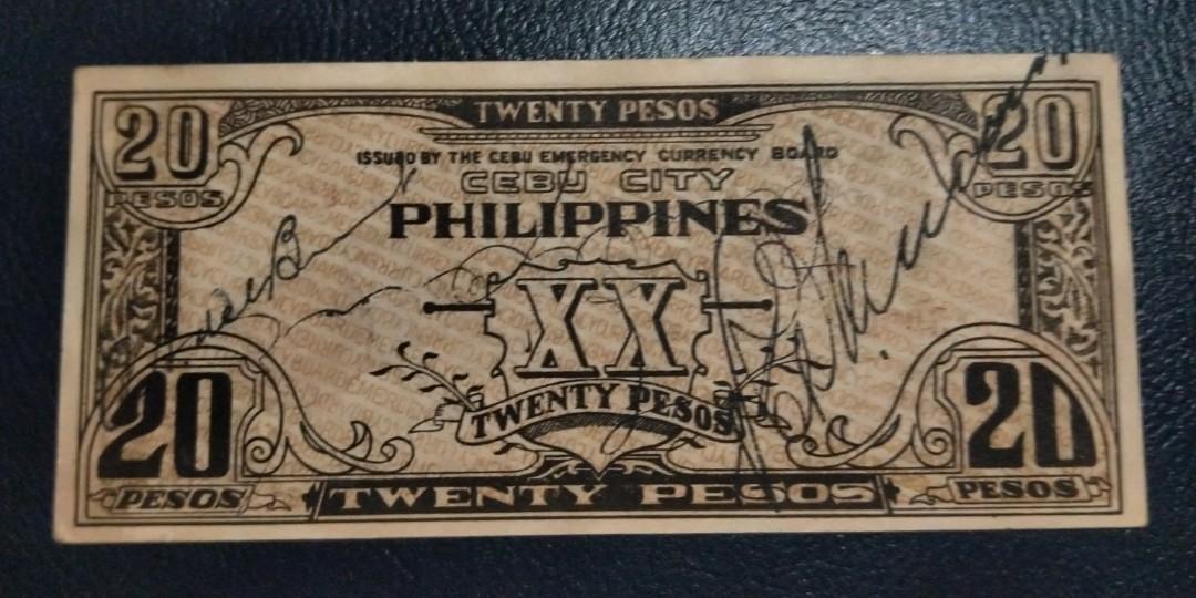 1942 20 Pesos Cebu Guerilla Emergency Circulating Note, Hobbies & Toys ...