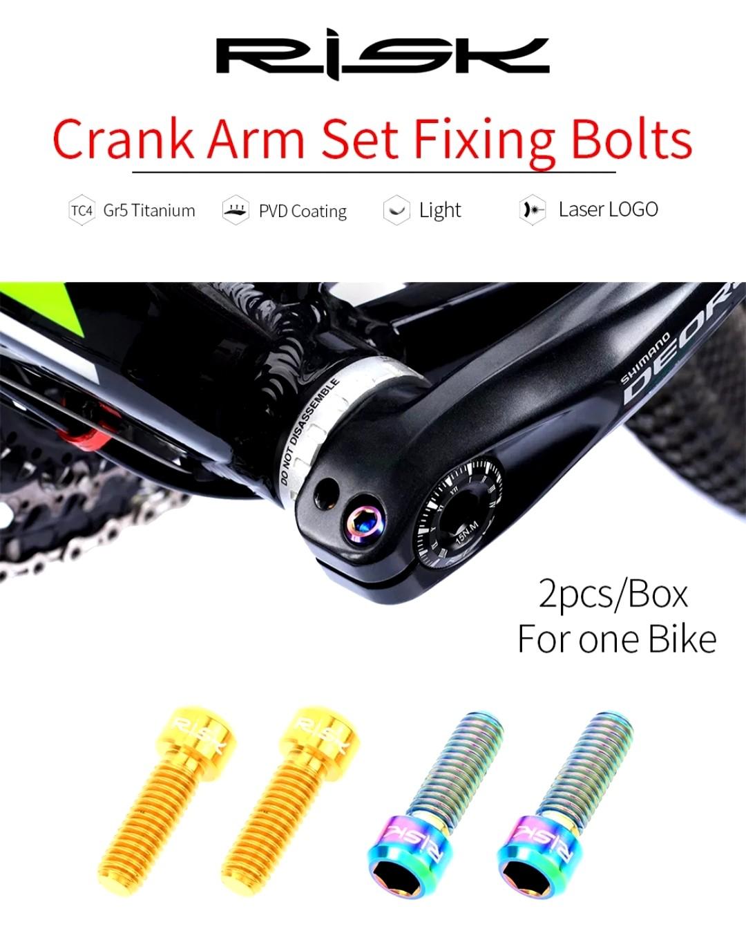 ** RISK Ti Bicycle Crank 2pcs Bolts M6*18mm Crankset Arm Fixing Bolts ...