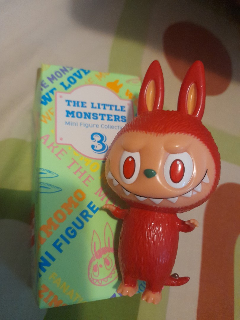Zimomo Labubu 紅色 The Little Monsters Mini Figure Collection 3 How2Work Pop Mart 盲盒, 興趣及遊戲, 玩具 ...