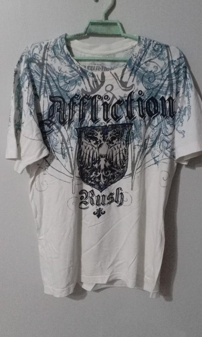 affliction rush aop gothic / goth [ white], Men's Fashion, Tops & Sets ...