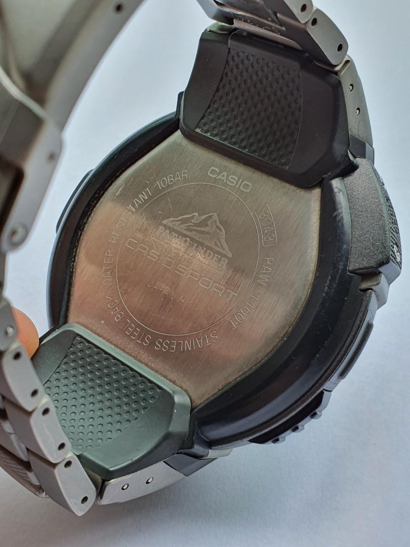 Casio pathfinder watch PAW 1100T-7V protrek Titanium Band, Men's ...