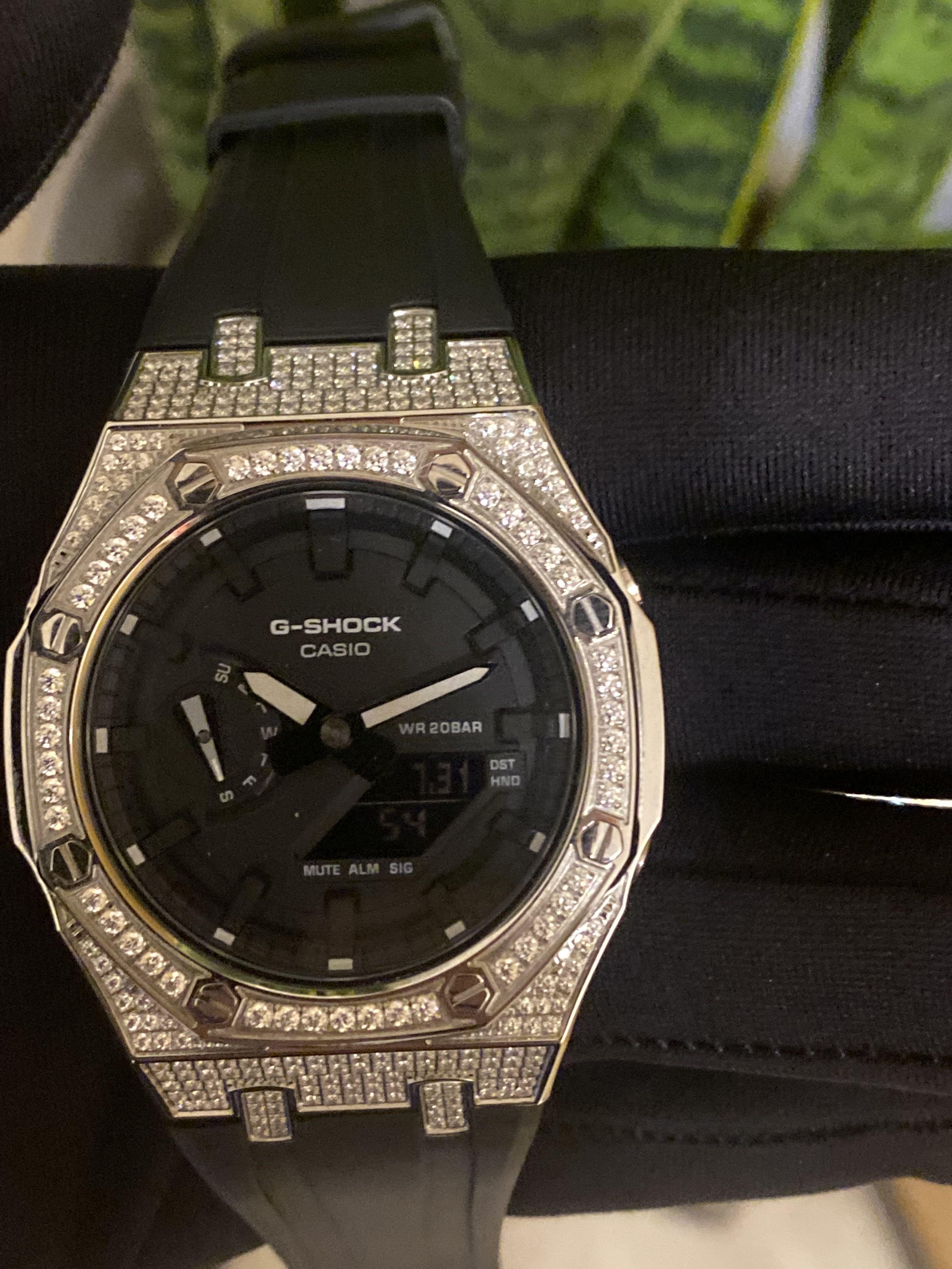 Casio Watch ap mod crystal full diamond luxury look GA2100 ga2110 ga ...