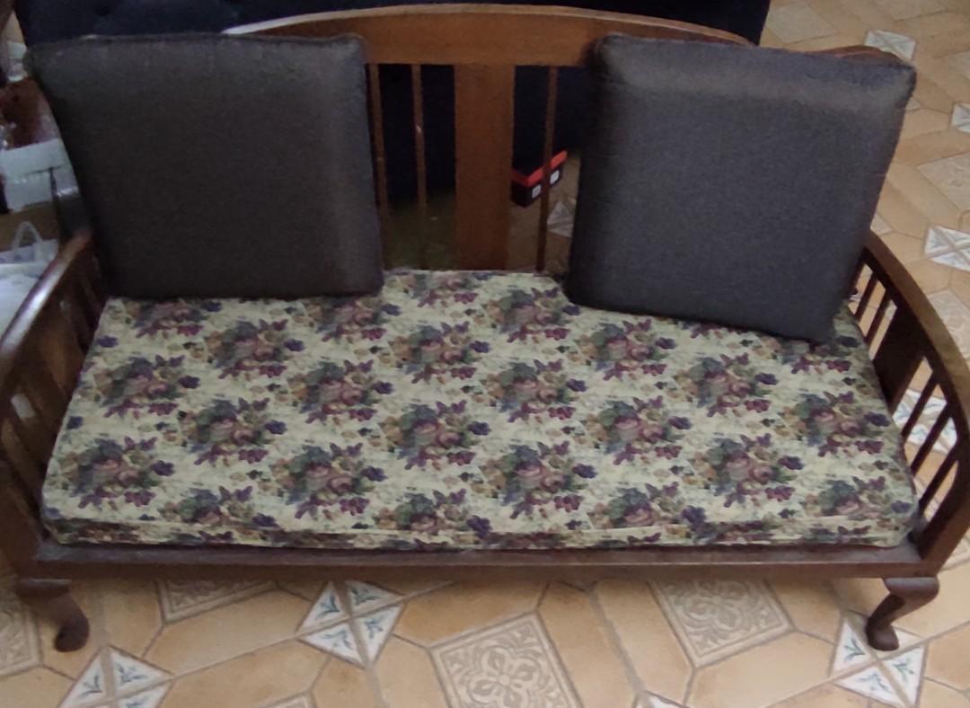 Colonial antique teak wood sofa set, Furniture & Home Living, Furniture ...