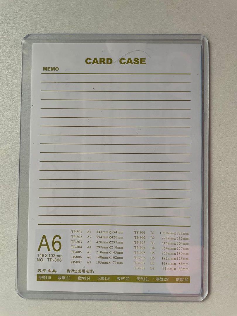Hard Card Case A6 (Can fit QC Vaccine Cards), Hobbies & Toys ...