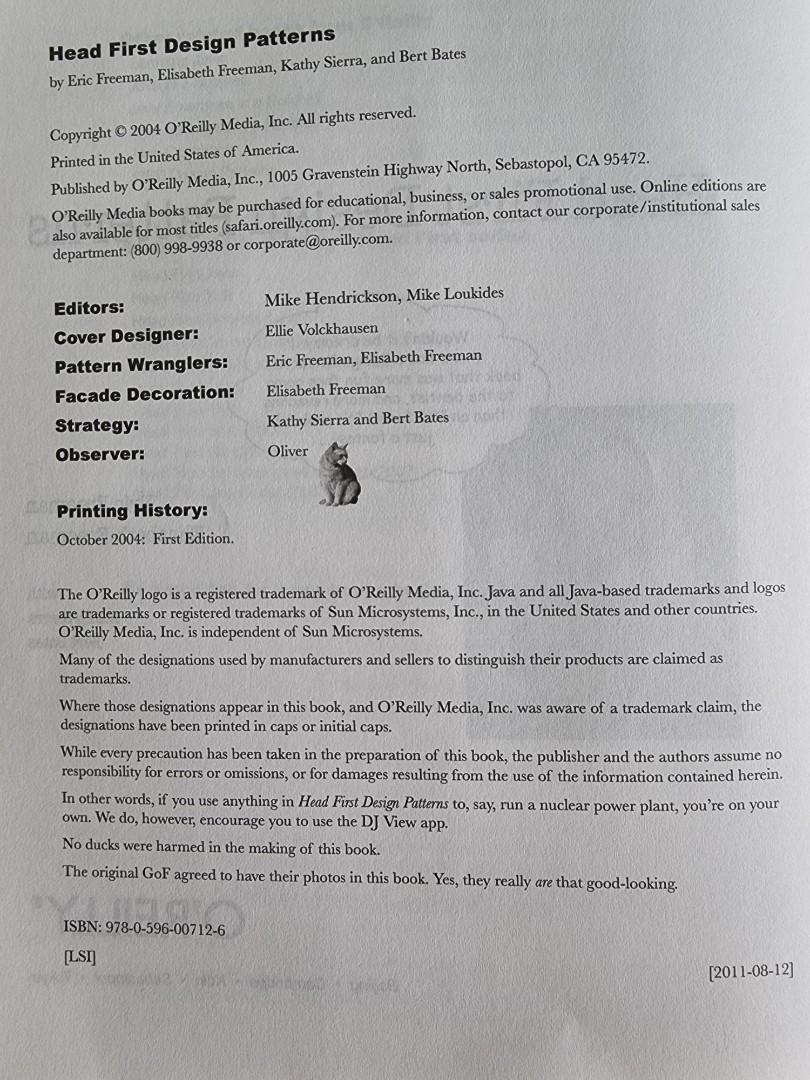 Head First: Design Patterns by Oreilly, Hobbies & Toys, Books ...