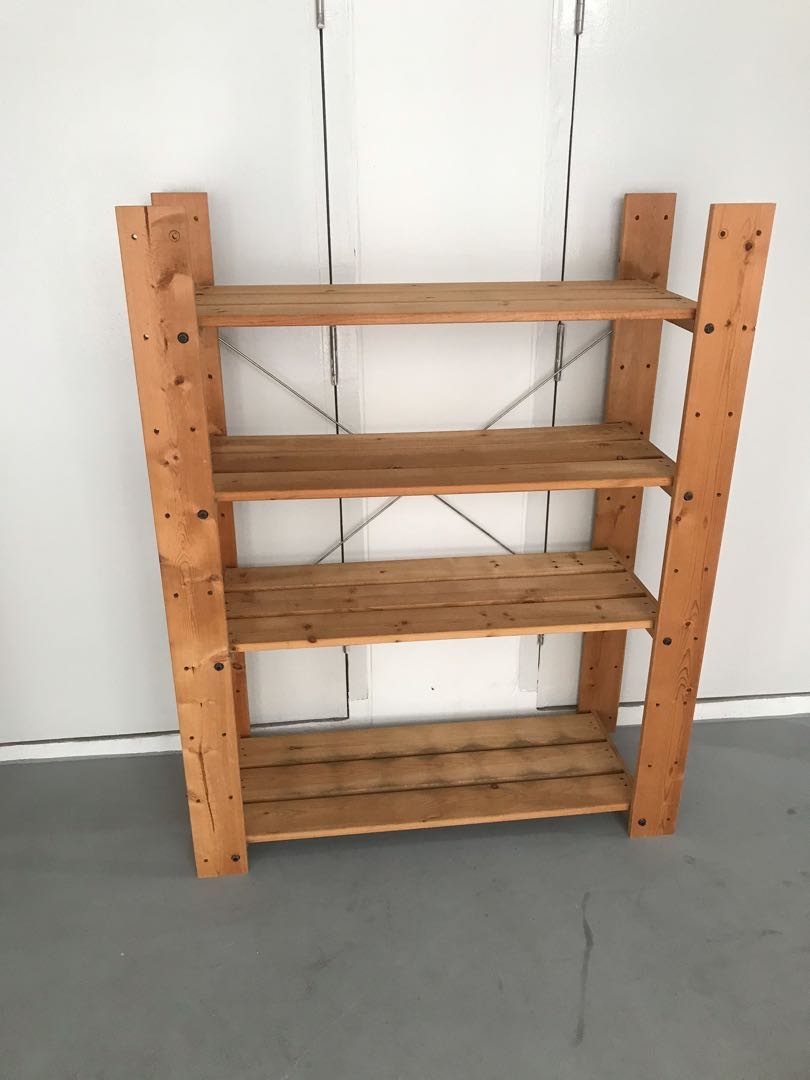 Ikea shelve rack wooden modular, Furniture & Home Living, Furniture ...