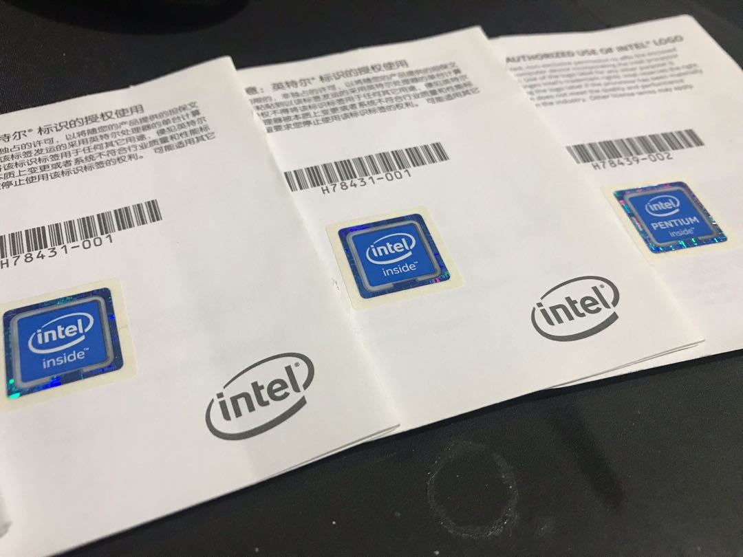 Intel stickers, Computers & Tech, Parts & Accessories, Computer Parts ...