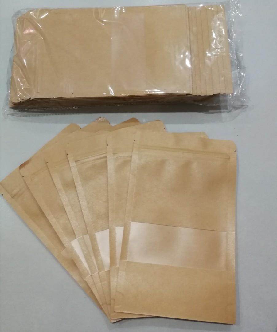 Kraft Paper Bag - zip lock, Everything Else on Carousell