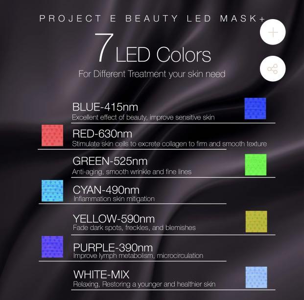 LED face and neck mask with 7 LED colours, Beauty & Personal Care, Face ...