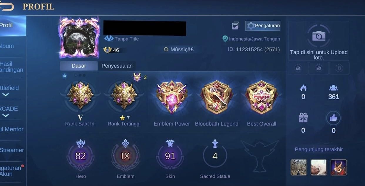MOBILE LEGENDS ACCOUNT #194 (MYTHIC RANK, ALL MAX EMBLEMS, MANY HEROES ...