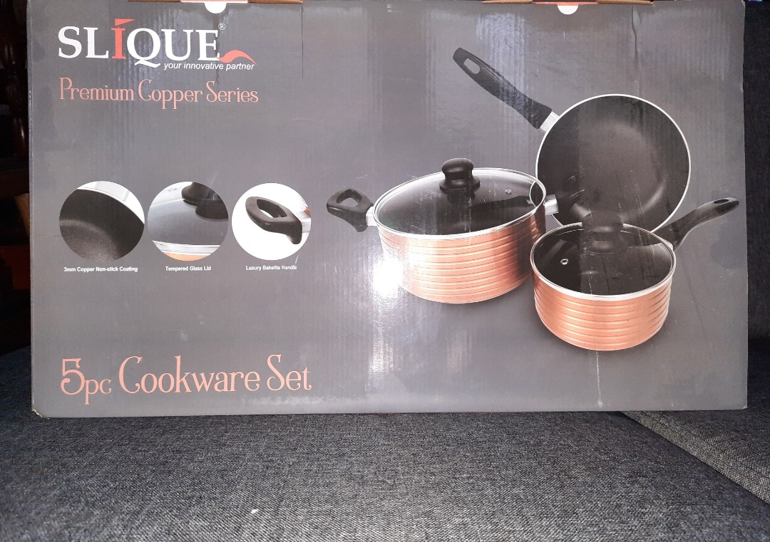 Slique 5 pc cookware set, Furniture & Home Living, Kitchenware ...