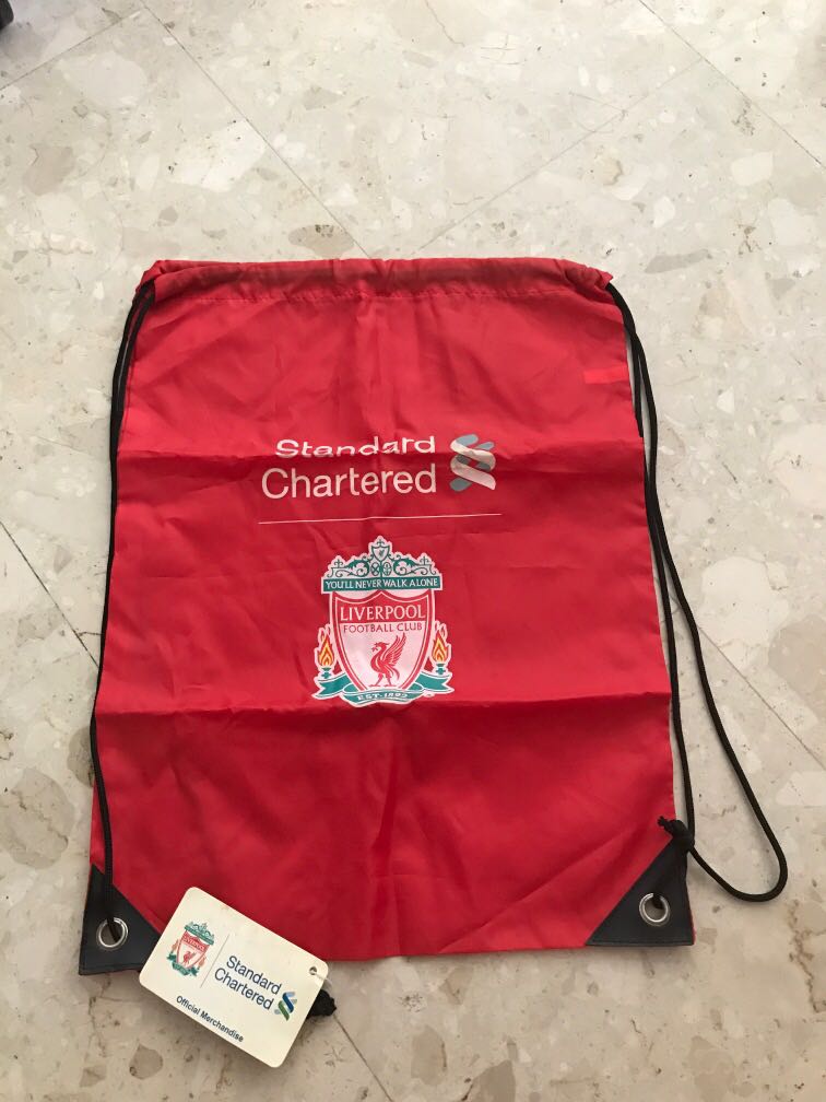 Standard chartered Liverpool football club sling bag, Men's Fashion ...