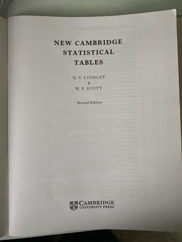 Statistical tables book, Hobbies & Toys, Books & Magazines, Textbooks ...